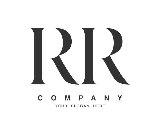 Pc logo design initial letter p and c serif font Vector Image