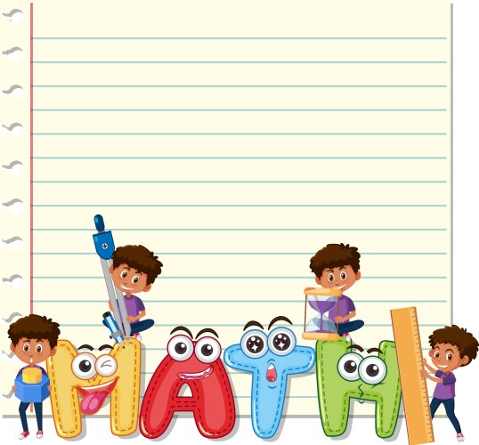 Kid with math toy banner Royalty Free Vector Image