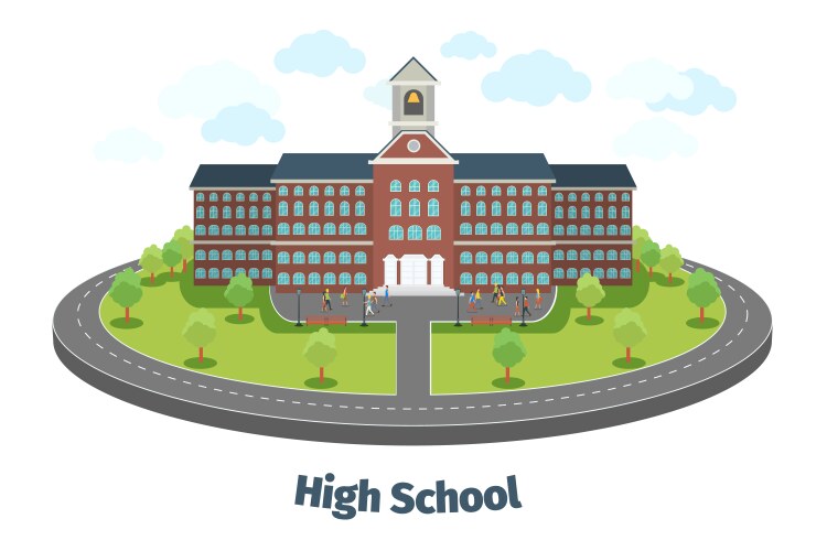 University or college building Royalty Free Vector Image