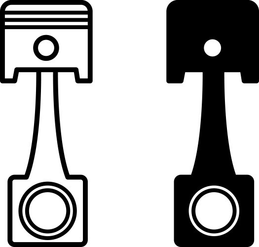 Engine icons black and white of motor Royalty Free Vector