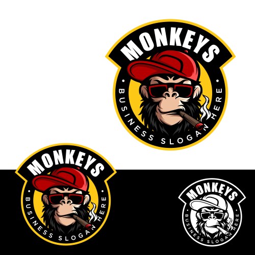 Monkey mascot logo Royalty Free Vector Image - VectorStock