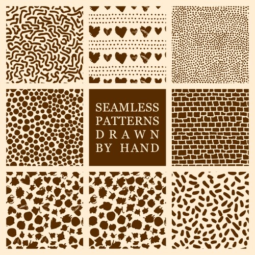 Hand drawn patterns set Royalty Free Vector Image
