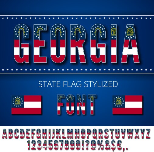 Usa state font Royalty Free Vector Image - VectorStock