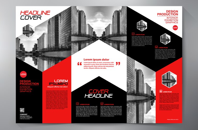 Broschüre 3 Faltflyer Design a4 Template Vektorbild