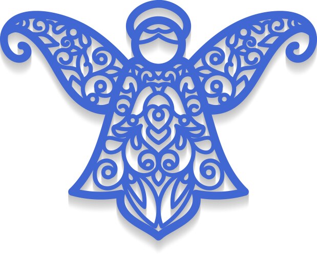 Laser cutting template christmas angel Royalty Free Vector