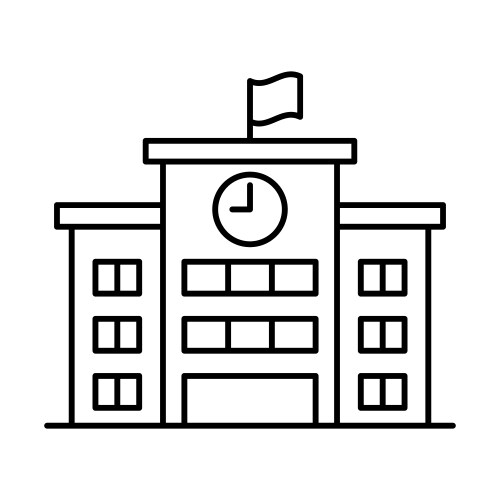 School icon in thin line style graphic design Vector Image