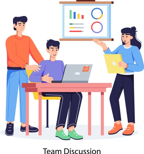 Team collaboration Royalty Free Vector Image - VectorStock