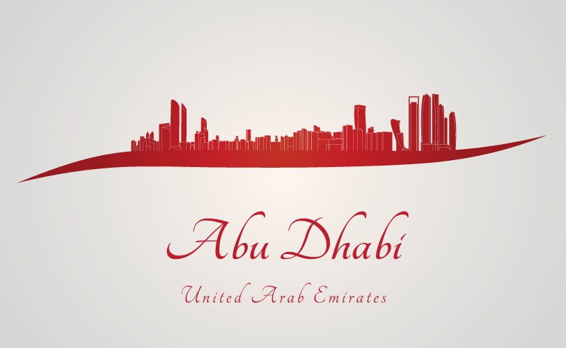 Flat line abu dhabi banner Royalty Free Vector Image