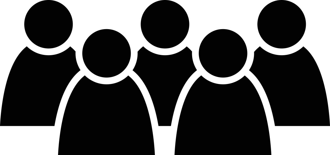 6 people icon group persons simplified human Vector Image