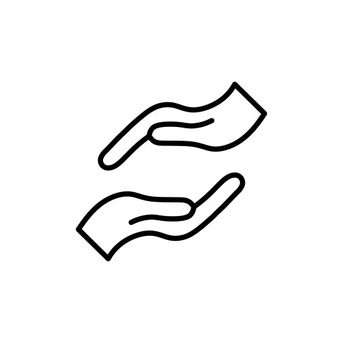 Forgiveness icon set giving promise hands symbol Vector Image