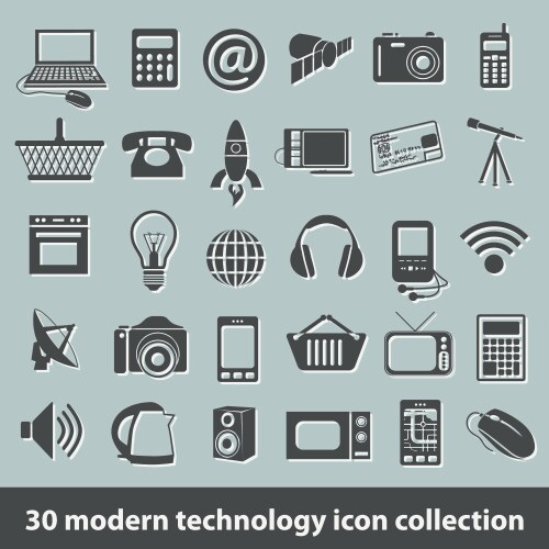 Modern technology stickers Royalty Free Vector Image