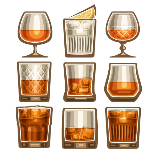 Set of different glassware Royalty Free Vector Image