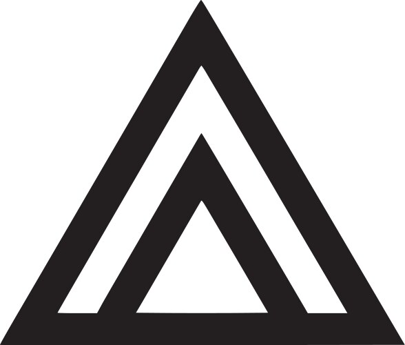 Triangle - black and white Royalty Free Vector Image