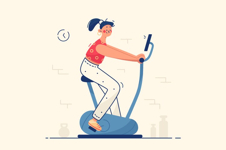 Cute fitness girl Royalty Free Vector Image - VectorStock