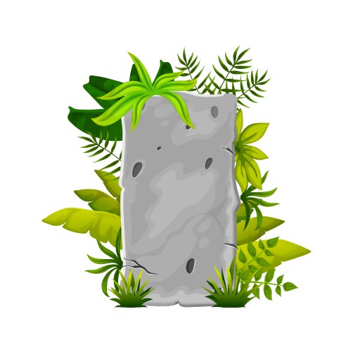 Cartoon forest jungle liana rock ui game asset Vector Image