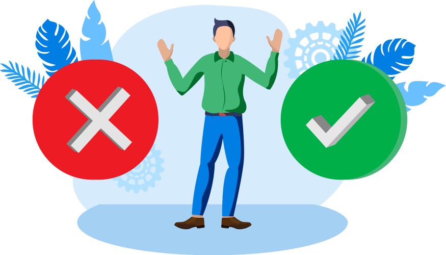 Choose the option right or wrong Royalty Free Vector Image