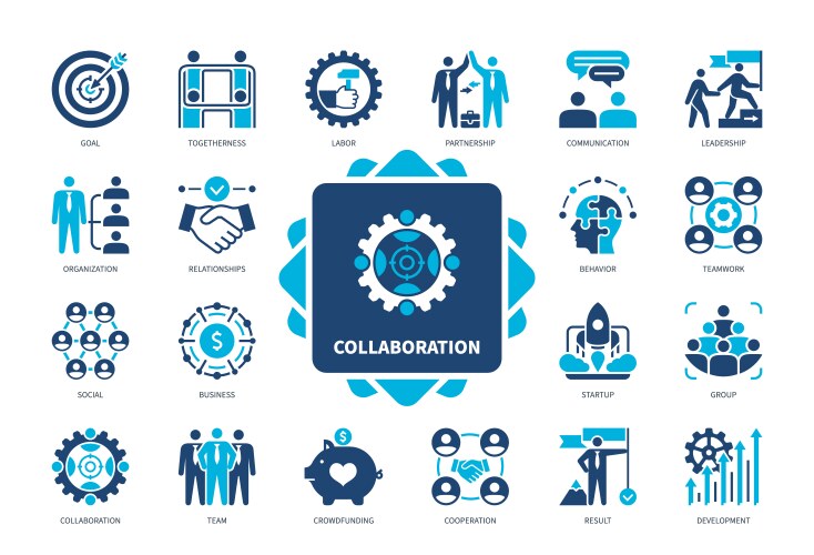 Recruitment solid icon set Royalty Free Vector Image