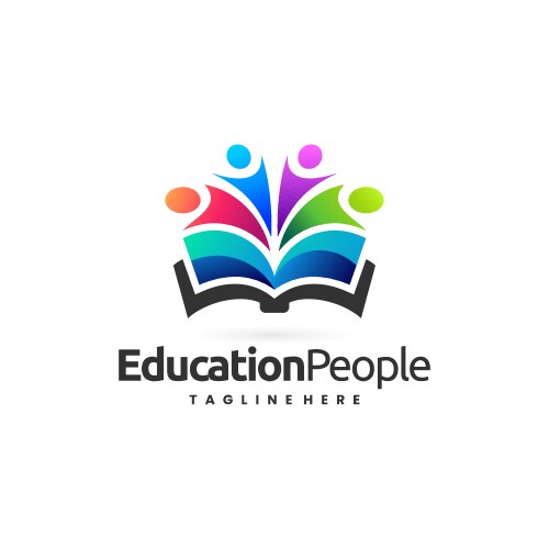 Book education school logo Royalty Free Vector Image