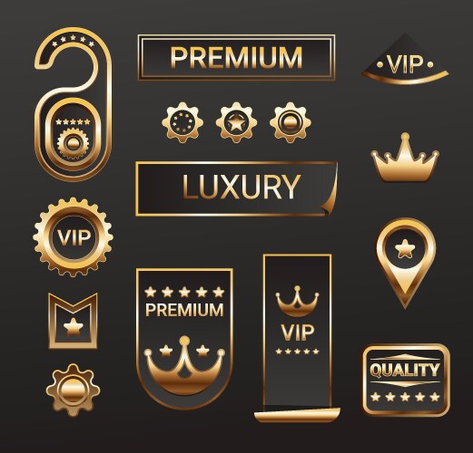 Golden luxury label and banner gold premium Vector Image