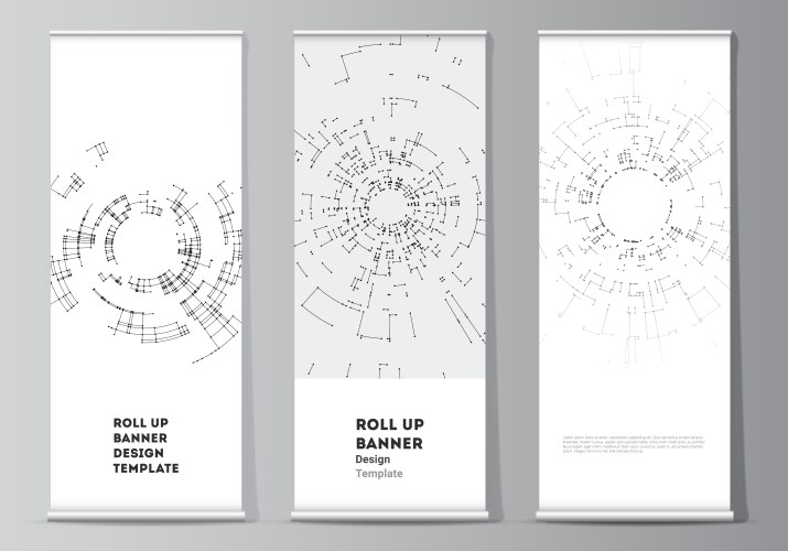 Layout of roll up banner stands vertical Vector Image