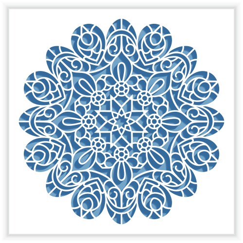 Round lace doily cutout paper pattern Royalty Free Vector
