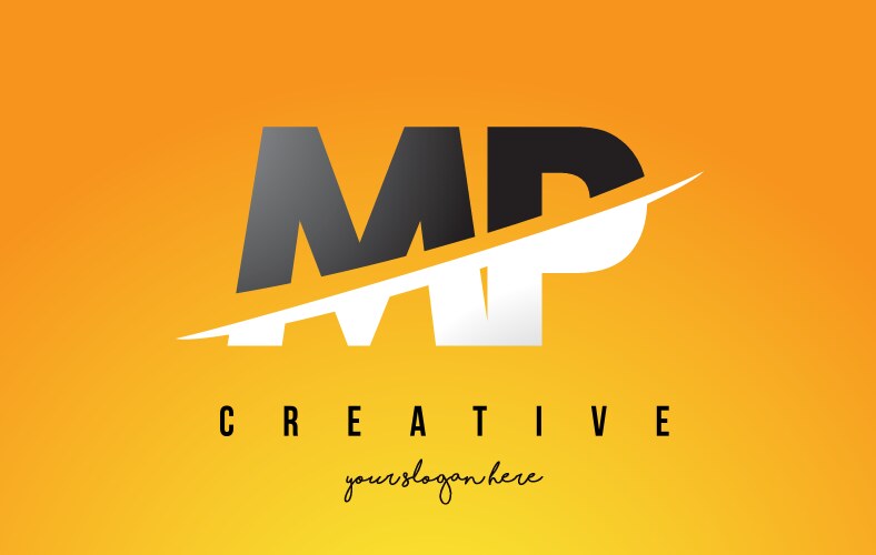 Mr m r letter modern logo design with yellow Vector Image