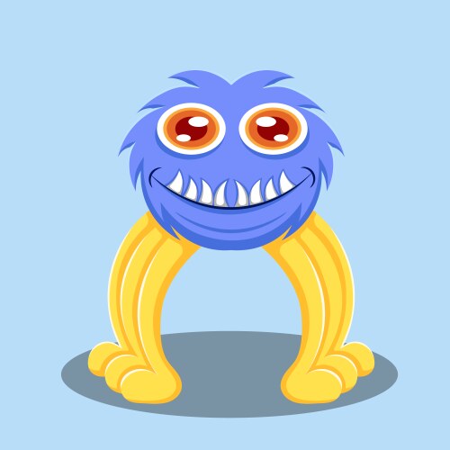 Cute sleepy red monster Royalty Free Vector Image