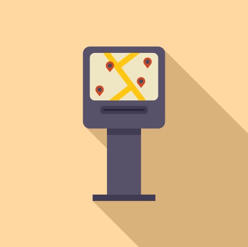 Interactive digital signage kiosk showing location