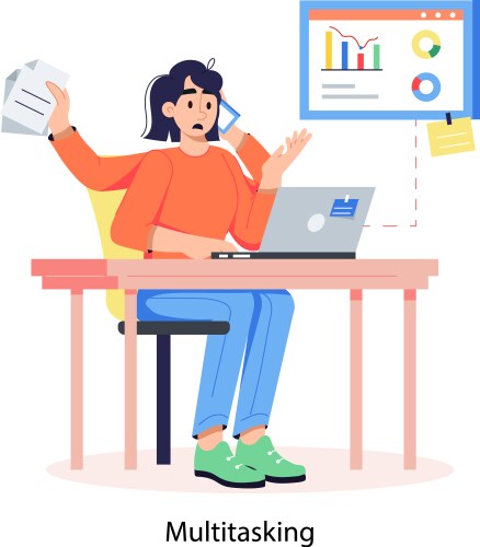 Multitasking Royalty Free Vector Image - VectorStock
