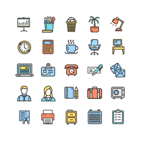 Recruitment solid icon set Royalty Free Vector Image
