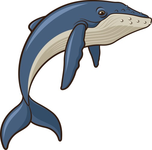 Cute gray whale cartoon smiling Royalty Free Vector Image