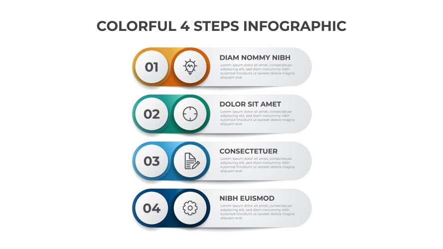 4 steps infographic element template with 3 stack Vector Image