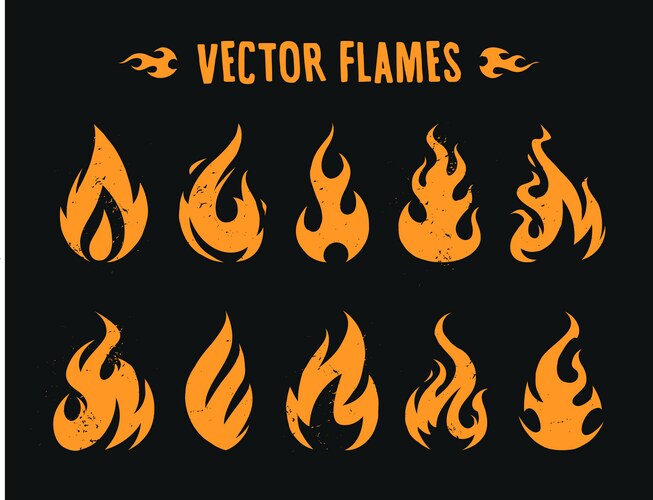 Seamless background of flames Royalty Free Vector Image