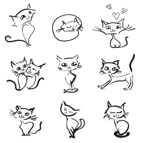 Kitty cats Royalty Free Vector Image - VectorStock