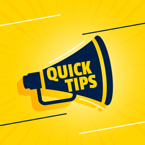 Quick tips background with bulb and megaphone Vector Image