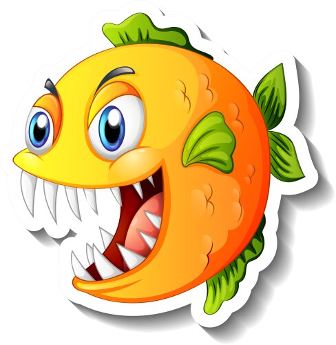 Cute fish cartoon posing Royalty Free Vector Image