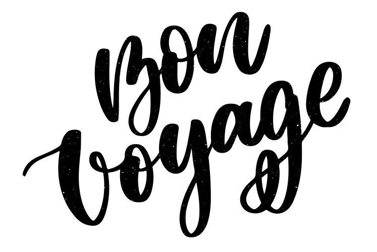 Bon voyage lettering Royalty Free Vector Image