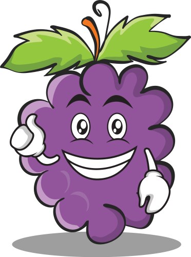 Cute smile grape character cartoon collection Vector Image