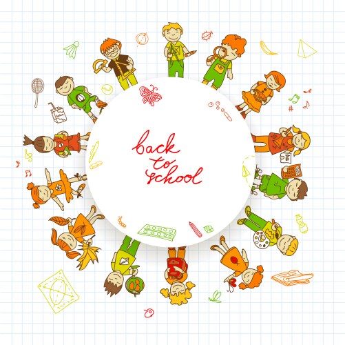 Doodle kids blank frame Royalty Free Vector Image