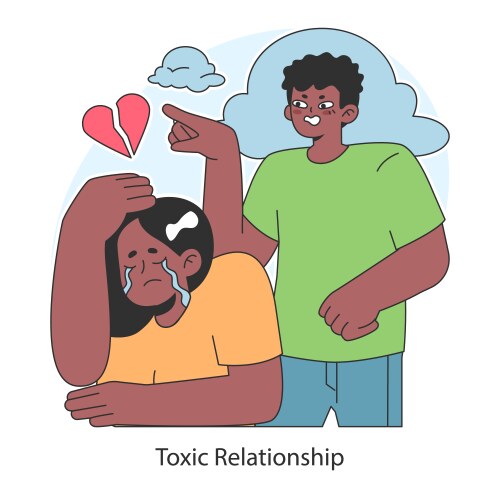 Toxic relationship emotional abuse Royalty Free Vector Image