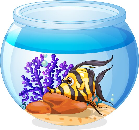 Cartoon golden fish in the aquarium Royalty Free Vector
