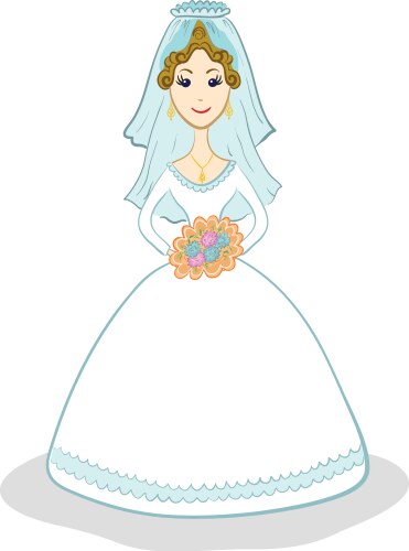 Beauty blonde princess in wedding dress Royalty Free Vector