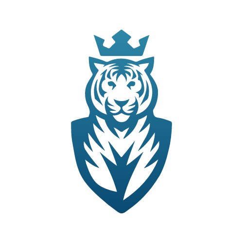 Crowned tiger modern cyber security logo Vector Image