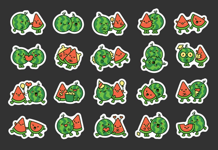 Cute durian couple sticker bookmark Royalty Free Vector