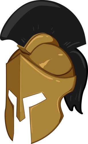 Head spartan helmet cartoon Royalty Free Vector Image