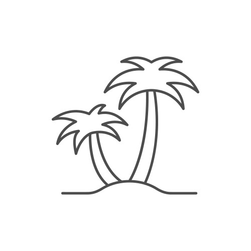 Palm tree line art tropical Royalty Free Vector Image