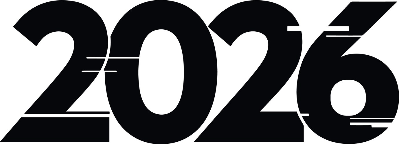 2026 Bold Numerals Motion Blur Royalty Free Vector Vectorstock