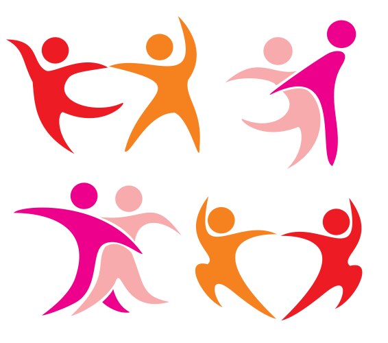 Dancing neon stick figure Royalty Free Vector Image