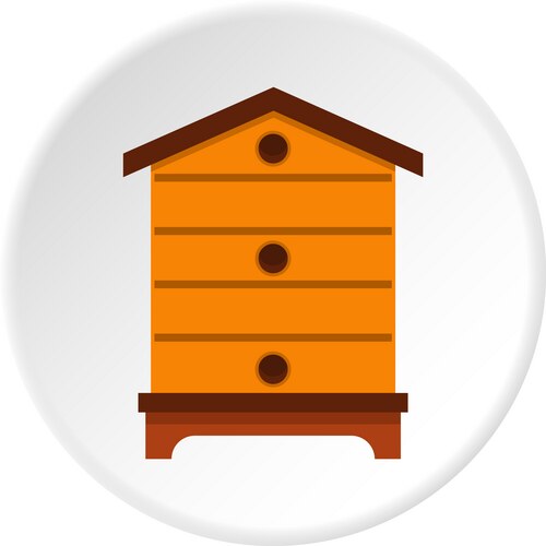 Cartoon of farm bee hive Royalty Free Vector Image