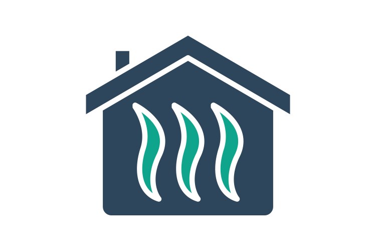 Heating icon house with heat related Royalty Free Vector